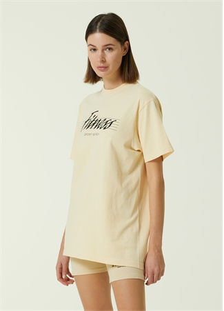 Sporty & Rich Kadın Krem Slogan Detaylı T-shirt Bej XS EU Sporty & Rich Kadın Krem Slogan Detaylı T-shirt Bej XS EU