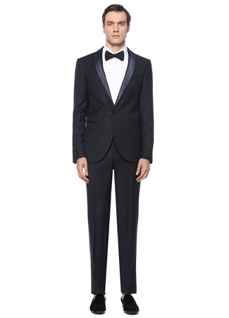 Palzileri Lab Erkek Lacivert Şal Yaka Etnik Desenli Yün Takım Elbise 50 IT Palzileri Lab Erkek Lacivert Şal Yaka Etnik Desenli Yün Takım Elbise 50 IT