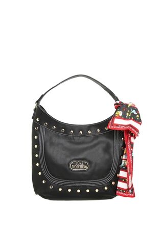 Love Moschino Kadın Siyah Troklu Fular Detaylı Omuz Çantası EU