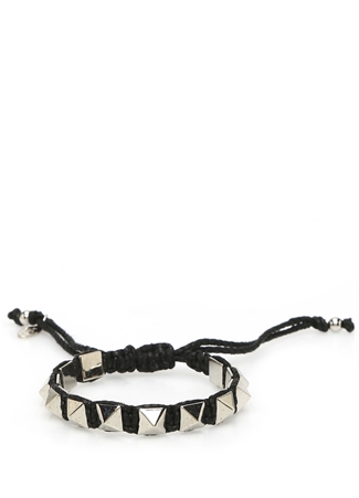 Valentino Garavani Erkek Rockstud Siyah Bileklik EU