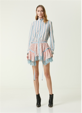 Dsquared2 Kadın Colorblocked Desenli Mini Elbise Kırmızı 42 IT Dsquared2 Kadın Colorblocked Desenli Mini Elbise Kırmızı 42 IT