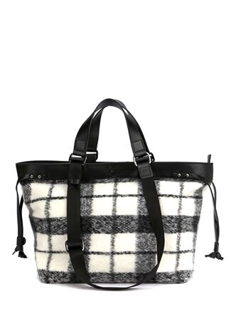 Beymen Club Kadın Bej Ekose Desenli Alışveriş Çantası EU