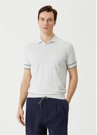 Brunello Cucinelli Erkek Gri Polo Yaka Triko 54 IT Brunello Cucinelli Erkek Gri Polo Yaka Triko 54 IT