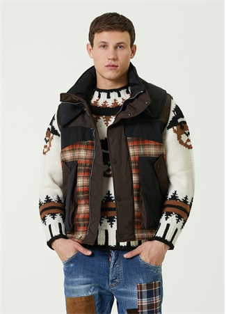 Dsquared2 Erkek Colorblocked Garnili Ekoseli Yelek 50 IT Dsquared2 Erkek Colorblocked Garnili Ekoseli Yelek 50 IT