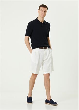 Zegna Erkek Beyaz Keten Şort 48 It