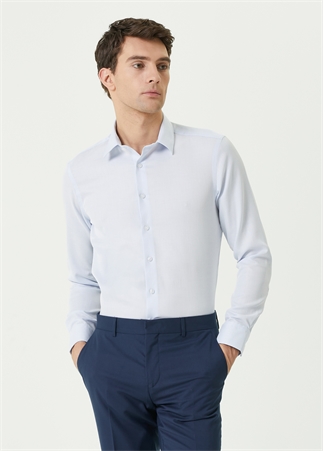 Beymen Club Erkek Slim Fit Mavi Non-iron Armürlü Gömlek S Beymen Club Erkek Slim Fit Mavi Non-iron Armürlü Gömlek S