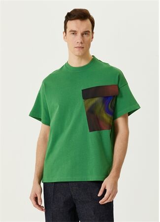 Emporio Armani Erkek Yeşil Cep Detaylı T-shirt S EU