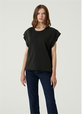 Rag&Bone Kadın Siyah Bisiklet Yaka T-shirt S EU Rag&Bone Kadın Siyah Bisiklet Yaka T-shirt S EU