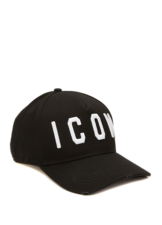 Dsquared2 Erkek Icon Siyah Beyaz Nakışlı Şapka EU Dsquared2 Erkek Icon Siyah Beyaz Nakışlı Şapka EU