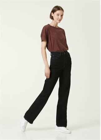 3x Kadın Straight Fit Siyah Jean Pantolon 30 US