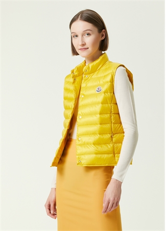 Moncler Kadın Liane Sarı Dik Yaka Puff Yelek 0 US Moncler Kadın Liane Sarı Dik Yaka Puff Yelek 0 US