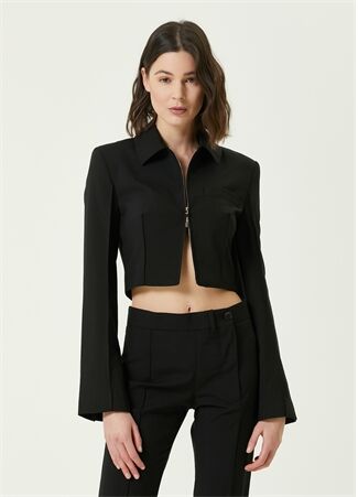 Jacquemus Kadın Limao Siyah Crop Ceket 42 FR