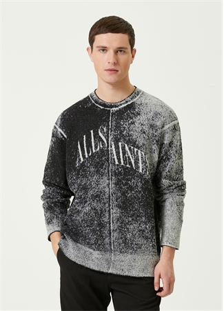 Allsaints Erkek Drop Saints Siyah Beyaz Kazak S EU Allsaints Erkek Drop Saints Siyah Beyaz Kazak S EU