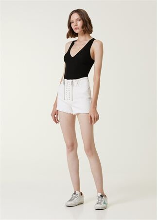 Lol Kadın Sienna Beyaz Püsküllü Jean Şort 36 US Lol Kadın Sienna Beyaz Püsküllü Jean Şort 36 US