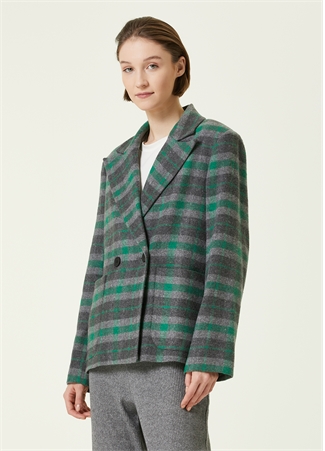 Beymen Kadın Yeşil Ekoseli Kruvaze Blazer 42 EU Beymen Kadın Yeşil Ekoseli Kruvaze Blazer 42 EU