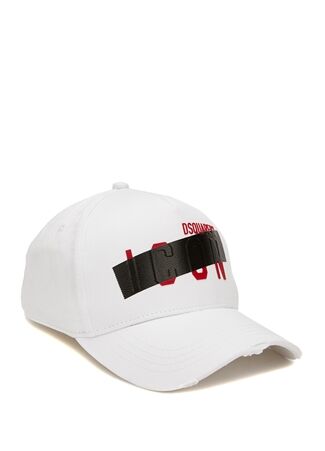 Dsquared2 Erkek Icon Beyaz Logo Baskılı Şapka EU Dsquared2 Erkek Icon Beyaz Logo Baskılı Şapka EU