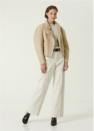 Isabel Marant Kadın Dilemony Ekru Wide Leg Pantolon Bej 34 FR