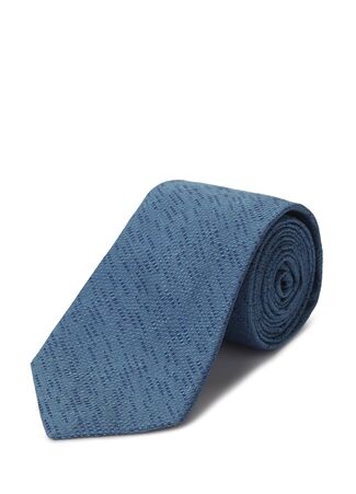 Pal Zileri Erkek Mavi Dokulu İpek Kravat EU