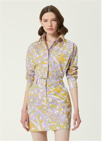 Emilio Pucci Kadın Lila Etnik Desenli Gömlek Mor S Eu Emilio Pucci Kadın Lila Etnik Desenli Gömlek Mor S Eu