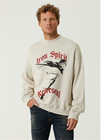 Represent Erkek Beyaz Baskılı Sweatshirt L EU Represent Erkek Beyaz Baskılı Sweatshirt L EU