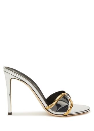 Giuseppe Zanotti Kadın Silver Deri Terlik Gri 35.5 EU Giuseppe Zanotti Kadın Silver Deri Terlik Gri 35.5 EU