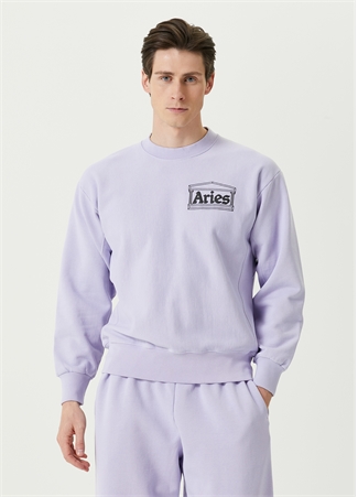 Aries Erkek Lila Logolu Sweatshirt Mor S Eu Aries Erkek Lila Logolu Sweatshirt Mor S Eu