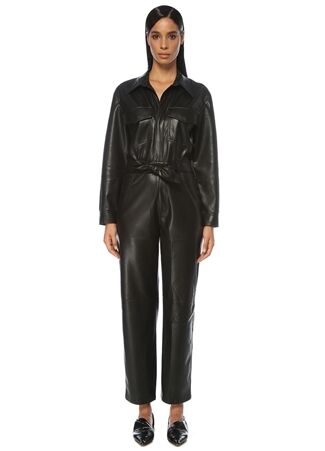 Nanushka Kadın Siyah Beli Kuşaklı Tulum S EU