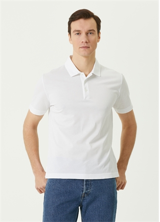 Canali Erkek Beyaz Polo Yaka T-shirt 54 IT Canali Erkek Beyaz Polo Yaka T-shirt 54 IT