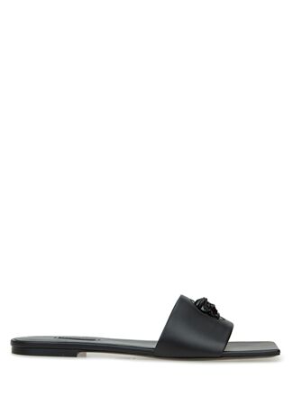 Versace Kadın La Medusa Siyah Deri Terlik 36.5 EU