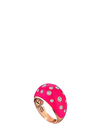 Mevaris Kadın Mochi Pembe Pırlantalı Altın Rengi Yüzük EU Mevaris Kadın Mochi Pembe Pırlantalı Altın Rengi Yüzük EU