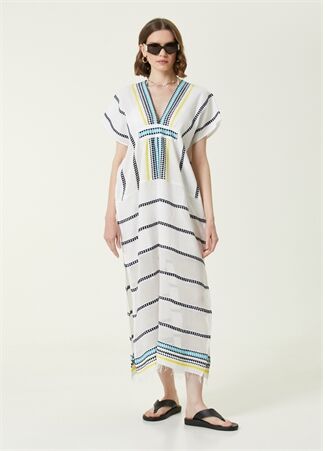 Lem Kadın Kaftan Beyaz Xs Eu