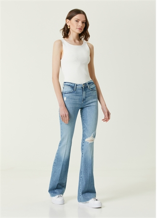 Frame Denim Kadın Le High Flare Mavi Jean Pantolon 23 Us Frame Denim Kadın Le High Flare Mavi Jean Pantolon 23 Us