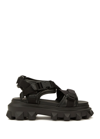 Valentino Garavani Erkek Siyah Taban Detaylı Deri Sandalet 42 EU Valentino Garavani Erkek Siyah Taban Detaylı Deri Sandalet 42 EU