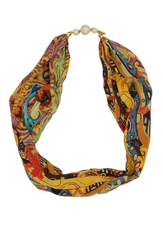 Etro Kadın Colorblocked Etnik Desenli İpek Kolye EU Etro Kadın Colorblocked Etnik Desenli İpek Kolye EU