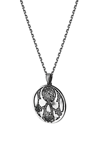 Kayra Khan Erkek Celtic Skull Gümüş Rengi Kolye Gri EU Kayra Khan Erkek Celtic Skull Gümüş Rengi Kolye Gri EU