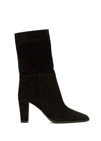 Divarese Kadın Siyah Topuklu Süet Bot 40 EU
