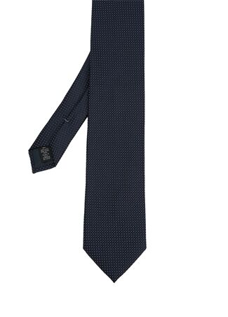 Zegna Erkek Lacivert Desenli İpek Kravat EU