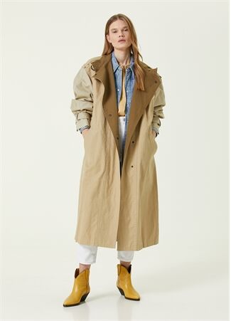 Etoile Isabel Marant Kadın Kendal Bej Kemerli Pardösü 34 FR