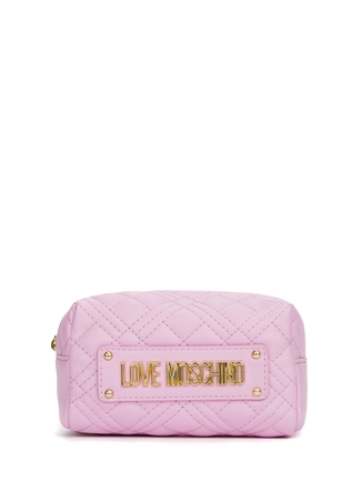 Love Moschino Kadın Pembe Kapitoneli Logolu Makyaj Çantası EU Love Moschino Kadın Pembe Kapitoneli Logolu Makyaj Çantası EU