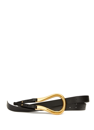 Bottega Veneta Kadın Siyah Gold Toka Detaylı Deri Kemer S EU Bottega Veneta Kadın Siyah Gold Toka Detaylı Deri Kemer S EU