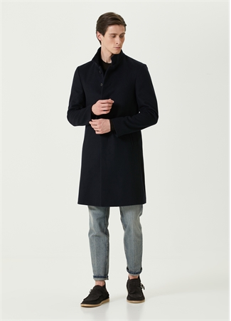 John Varvatos Erkek Lacivert Yün Palto 48 It John Varvatos Erkek Lacivert Yün Palto 48 It