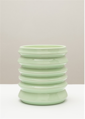 Vibe Pistachio Mint Geometrik Formlu Seramik Mumluk Yeşil Vibe Pistachio Mint Geometrik Formlu Seramik Mumluk Yeşil