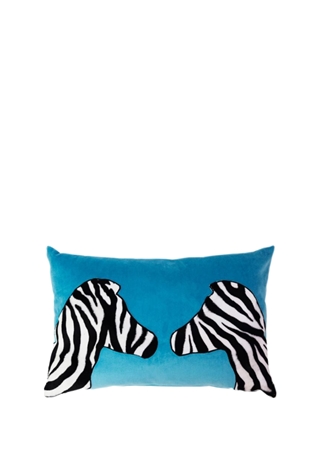 Table And Sofa Zebra Mavi 60x40 cm Dekoratif Yastık Table And Sofa Zebra Mavi 60x40 cm Dekoratif Yastık