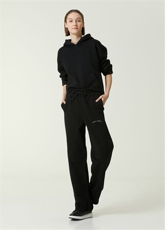 Fifty Pieces Kadın Siyah Bol Paça Eşofman Altı L EU