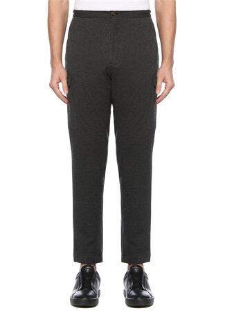 Beymen Collection Erkek Gri Mikro Kazayağı Desenli Jersey Kargo Pantolon 46 IT