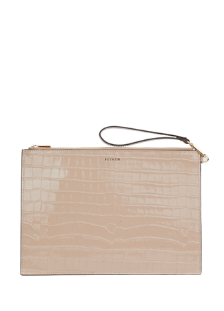 Beymen Kadın Aden Taş Krokodil Dokulu El Portföyü Gri EU