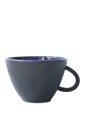 Aisha Siyah Mavi Seramik Cappuccino Fincanı Aisha Siyah Mavi Seramik Cappuccino Fincanı