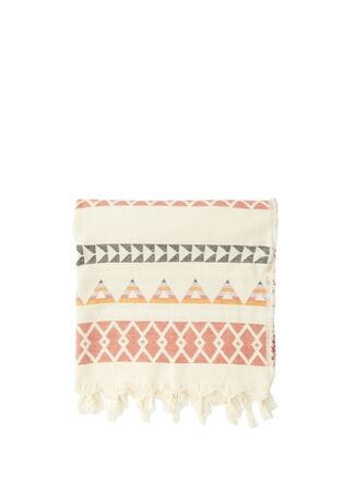 Devotion Kırmızı Etnik Desenli Havlu Mor