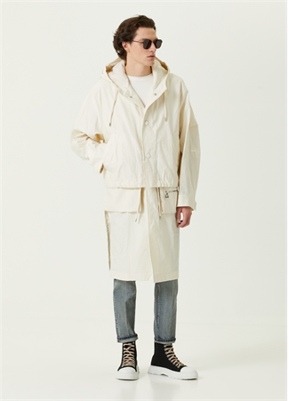 Solid Homme Erkek Bej Kapüşonlu Büzgülü Pardösü 46 It Solid Homme Erkek Bej Kapüşonlu Büzgülü Pardösü 46 It