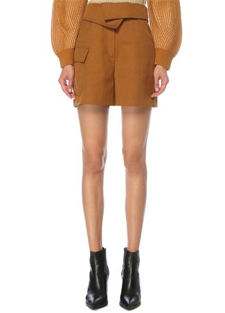 Kenzo Kadın Kamel Yüksek Bel Kargo Şort Kahverengi 34 FR